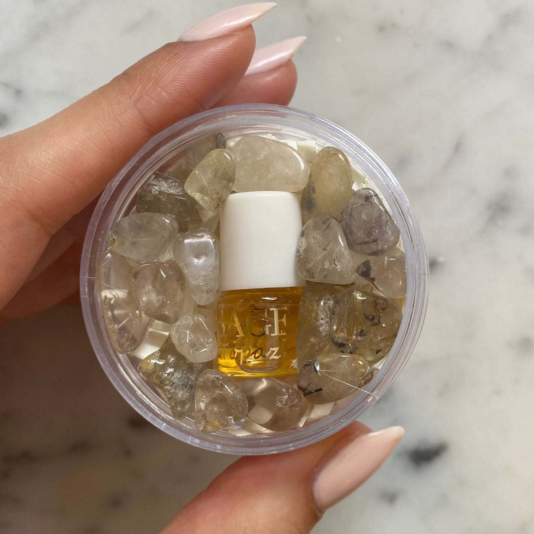 Topaz Perfume Oil Concentrate Mini Rollie with Gemstones by Sage – The ...