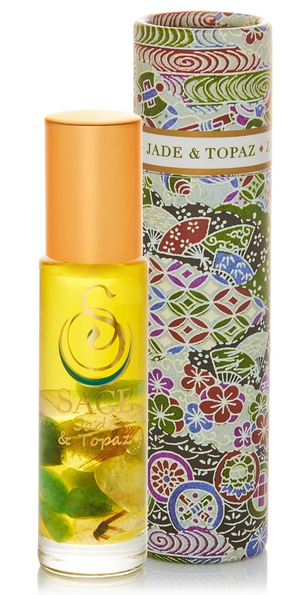 Jade & Topaz Gemstone Perfume Oil Roll-On | Floral | The Sage Lifestyle